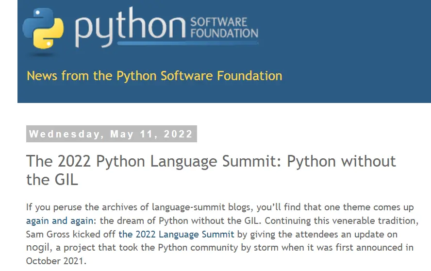 Python 新提案：删除全局解释器锁 GIL解放多线程性能 – Egon林海峰